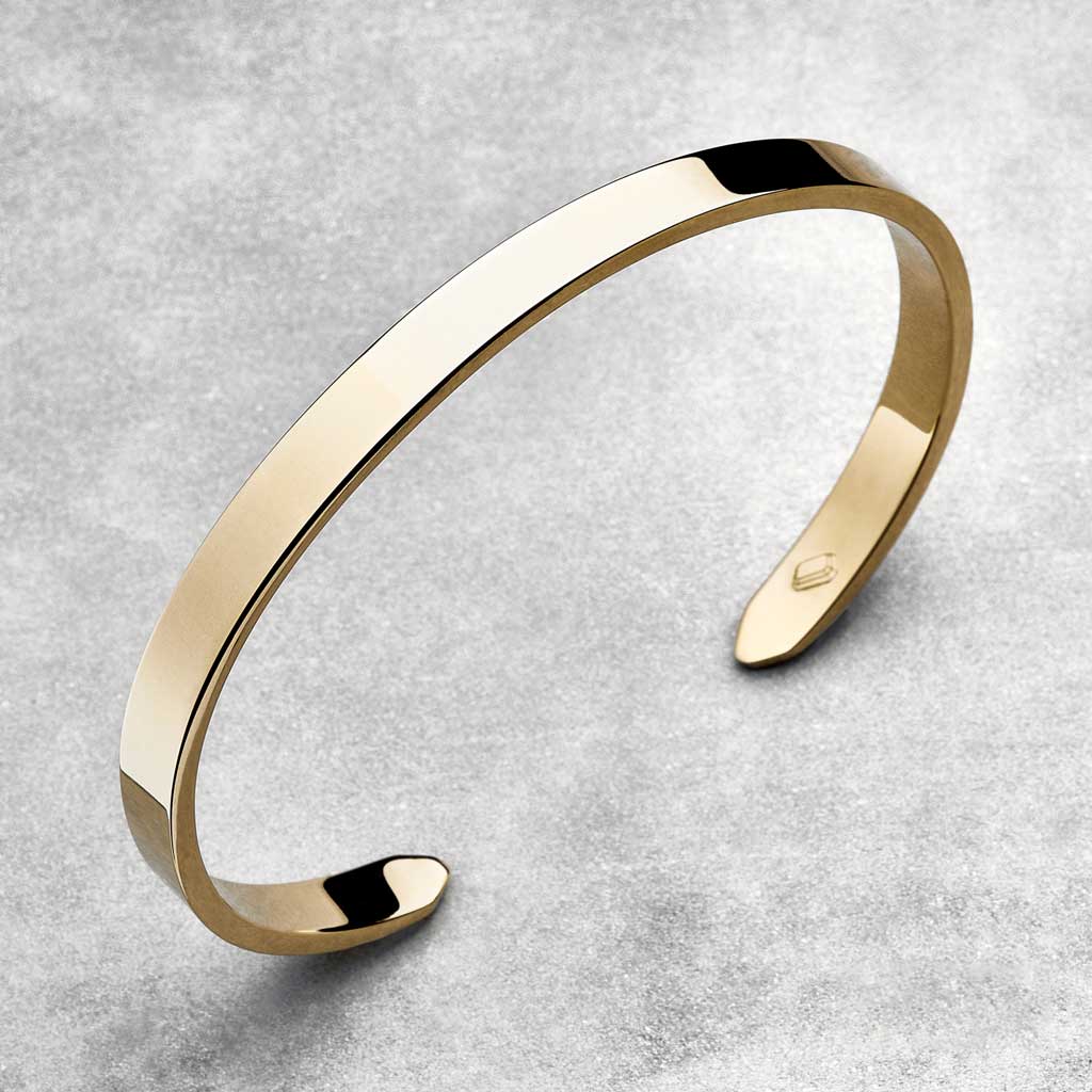 Brazalete Liso Oro Laminado – Esmeraldas Colombia